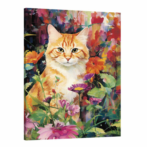 Интерьерная картина 50х70 "Кот и его тайная миссия"