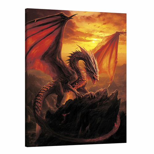 Интерьерная картина 50х70 "Путешествие дракона"