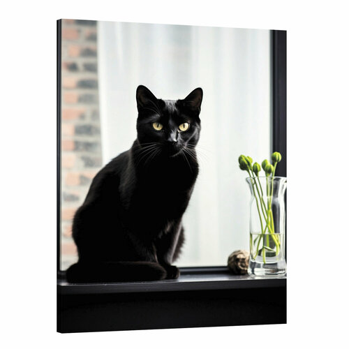 Интерьерная картина 50х70 "Кот и его отражение"