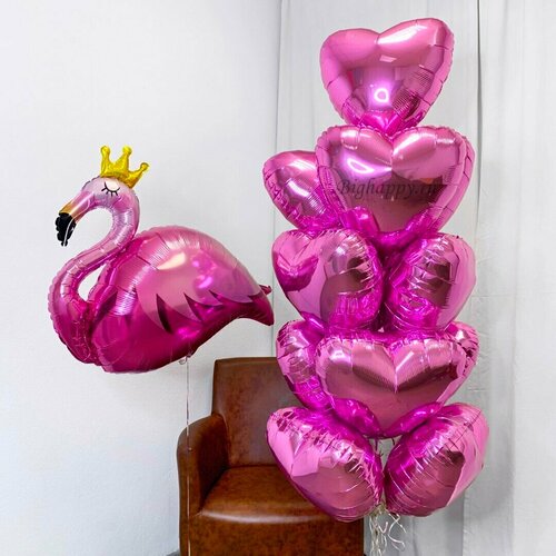 Композиция из шаров "Розовый фламинго"