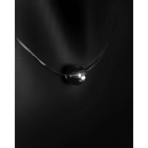 Колье Grow Up Чокер-невидимка Опал - имитированный камень, цвет черный, на леске, 8 мм, длина 45 см - символ любви и верности, искусственный камень, длина 45 см