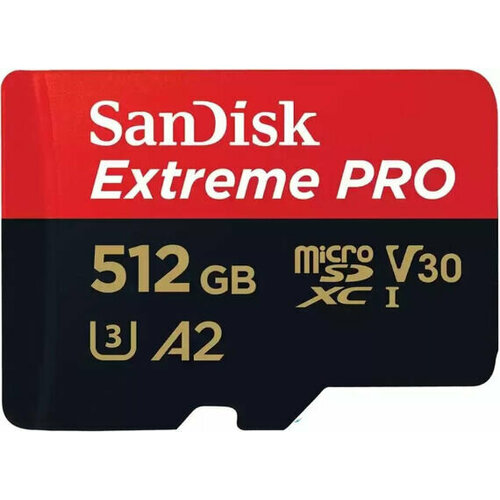 Карта памяти MicroSDXC SanDisk Extreme Pro R/W 200/140MB/s 512GB cl10 + SD, SDSQXCD-512G-GN6MA