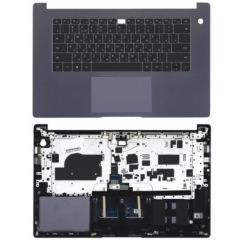 Клавиатура для ноутбука Honor MagicBook 15 черная топ-панель серо-синяя