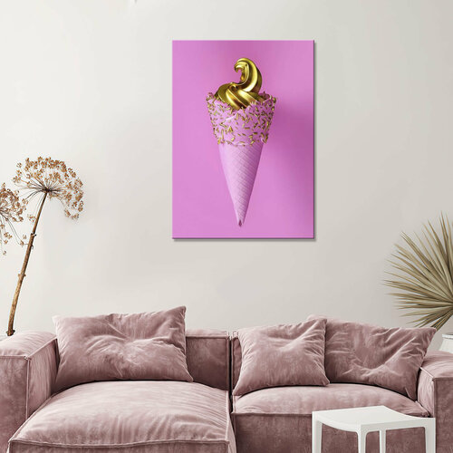 Интерьерная картина на холсте - Арт рожок мороженого 20х30