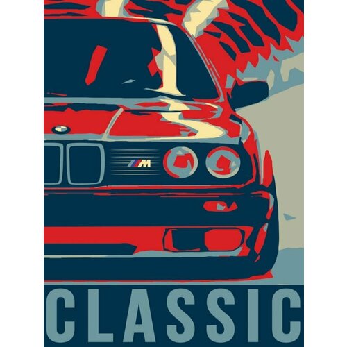 Плакат, постер на холсте BMW Classic, БМВ. Размер 21 х 30 см