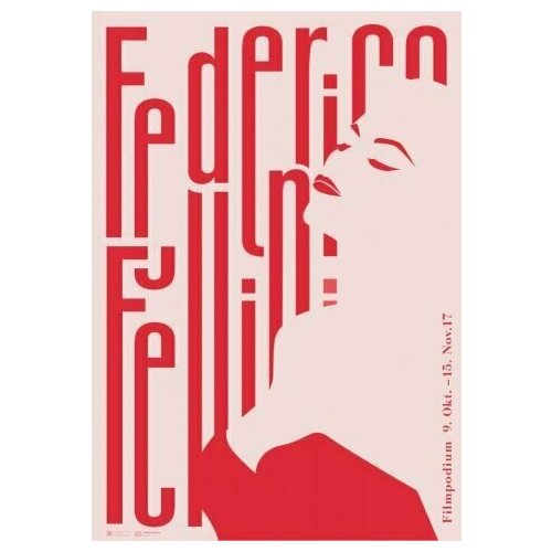 Плакат, постер на холсте Federico Fellini-Федерико Феллини. Размер 21 х 30 см