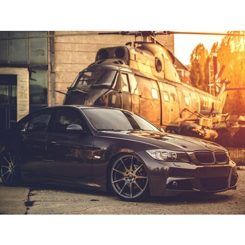 Плакат, постер на холсте BMW E90, БМВ. Размер 30 х 42 см