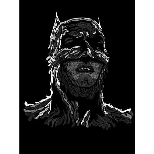 Плакат, постер на холсте Batman: Art/Бэтмен/черно-белый. Размер 30 х 42 см