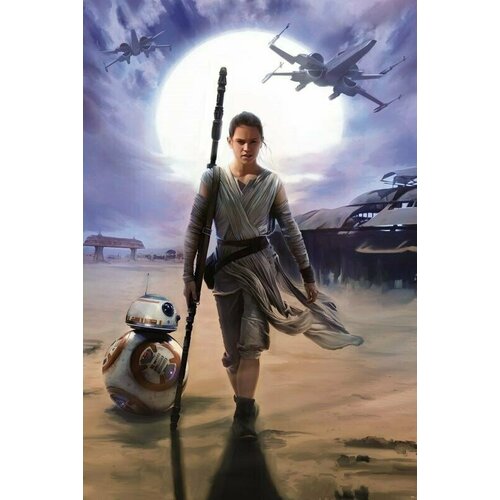Плакат, постер на холсте Звездные войны: Пробуждение силы (Star Wars Episode VII-The Force Awakens), Джей Джей Абрамс. Размер 21 х 30 см