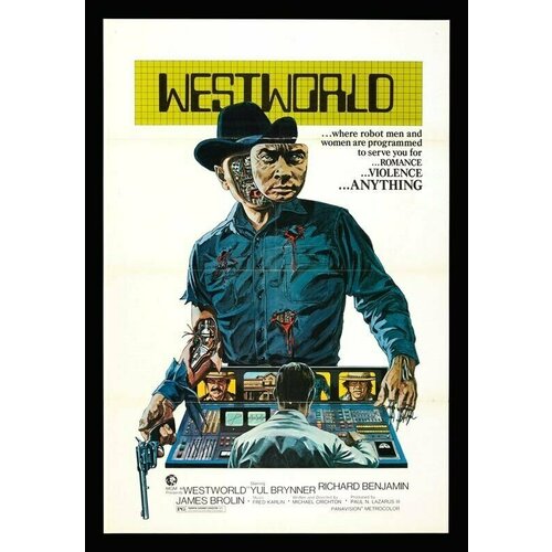 Плакат, постер на холсте Западный мир (Westworld), Майкл Крайтон. Размер 42 х 60 см