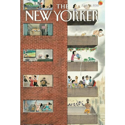 Плакат, постер на холсте The New Yorker (June 25, 2018). Размер 21 на 30 см