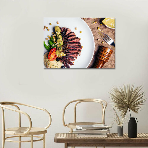 Картина/Картина на холсте для интерьера/Картина на стену/Картина для кухни/ - красивая подача мясное блюдо 40х60