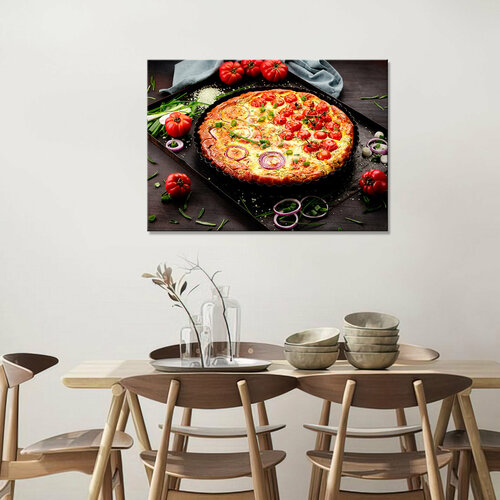 Картина/Картина на холсте для интерьера/Картина на стену/Картина для кухни/ - Красивая вкусная пицца 30х40