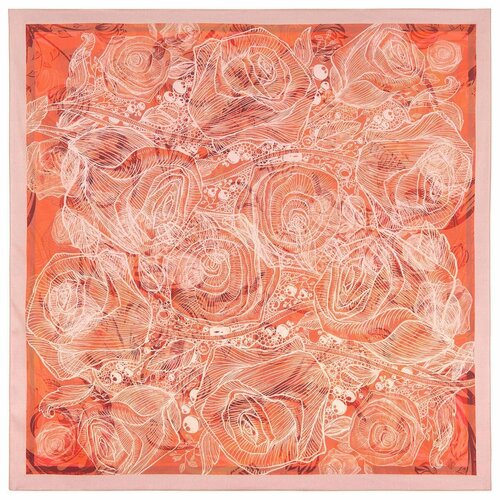 Платок Павловопосадская платочная мануфактура,80х80 см, розовый