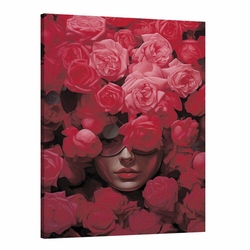 Интерьерная картина 50х70 "Девушка в розах"