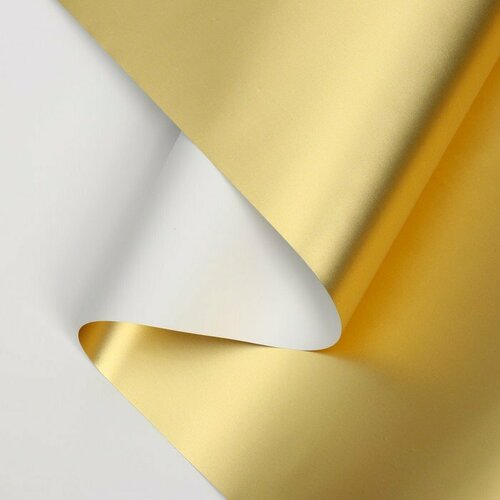 Пленка для цветов "Пленка с золотом", цвет белый, 58 см х 5 м (комплект из 3 шт)
