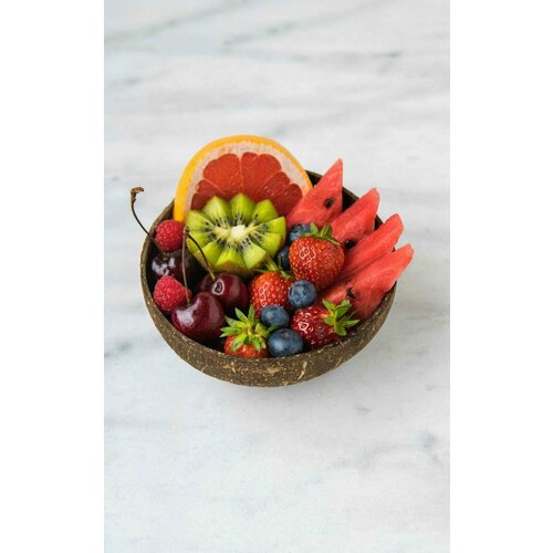 Картина на холсте 60x110 LinxOne "Ягоды, фрукты, клубника, вишня" интерьерная для дома / на стену / на кухню / с подрамником