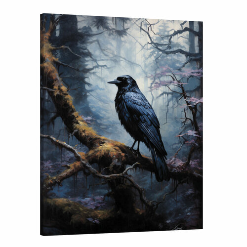 Интерьерная картина 50х70 "Тайная власть ворона"