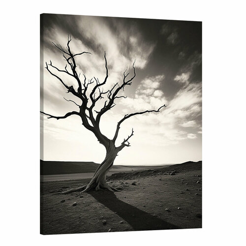 Интерьерная картина 50х70 "Сухое дерево в пустыне"