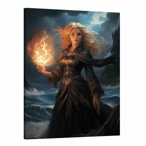 Интерьерная картина 50х70 "Ведьма с золотыми волосами"