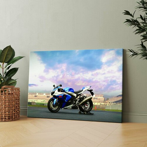 Картина на холсте (Suzuki GSX-R 1000 K9) 20x30 см. Интерьерная, на стену.