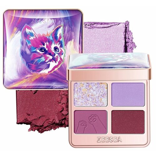 Тени для век ZeeSea Tipsy Kitty Eyeshadow Quad, тон 04, 3.5 г