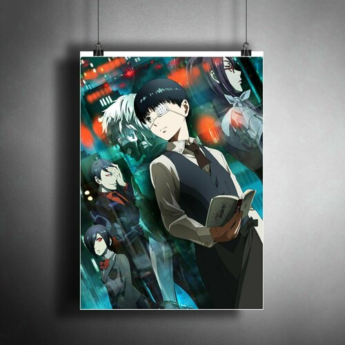 Постер плакат для интерьера "Аниме, манга, мультсериал: Токийский гуль. Tokyo Ghoul" / Декор дома, офиса, комнаты, квартиры, детской A3 (297 x 420 мм)