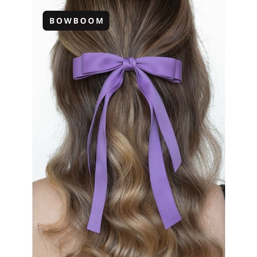 Фиолетовый атласный бант для волос на заколке-автомат для девочек и женщин. Украшения и аксессуары для волос.