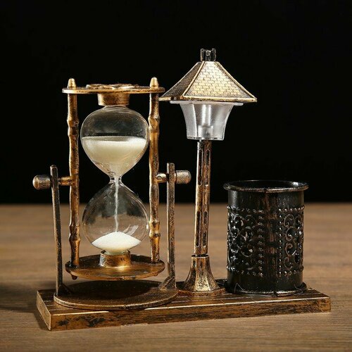 Песочные часы "Уличный фонарик", сувенирные, подсветка, каранд-цей, 6.5 х 15.5 х 14.5 см, микс (комплект из 3 шт)