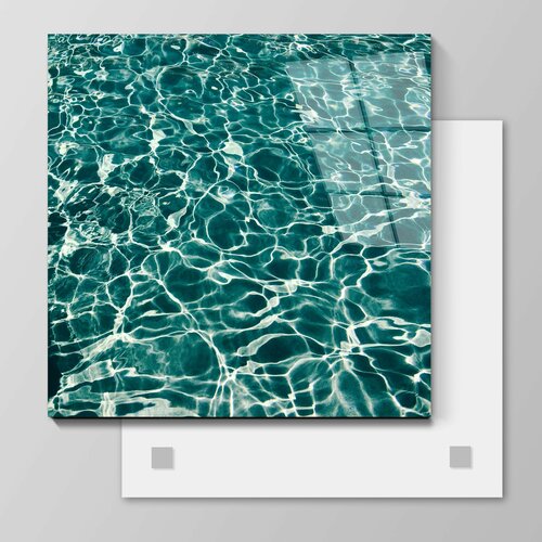 Картина на стекле - "Бирюзовые волны" размер 110-110 см