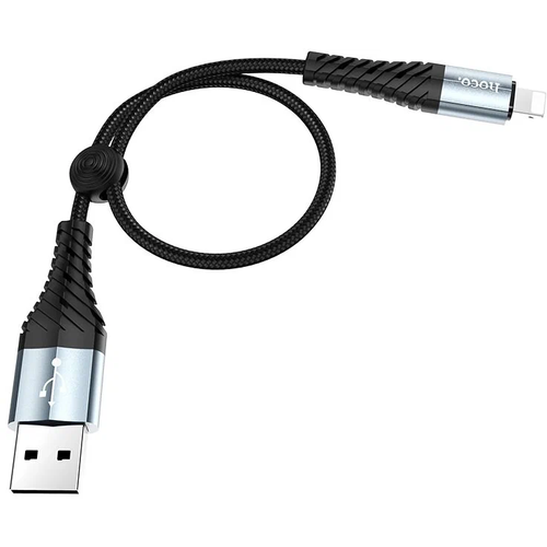 USB кабель HOCO X38 Cool lightning 8-pin, 2.4А, 0,25м, нейлон (черный)