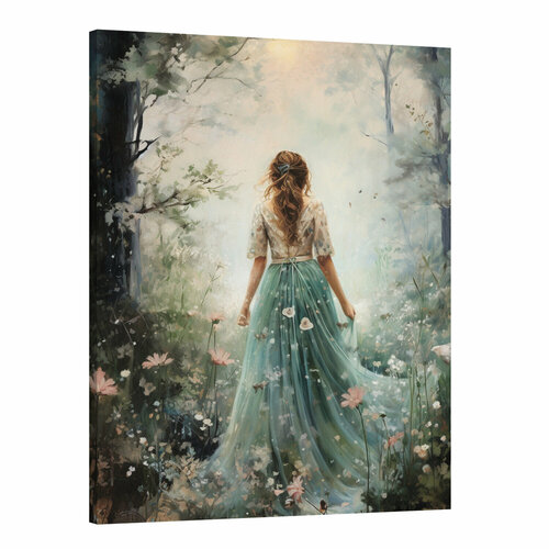 Интерьерная картина 50х70 "Принцесса в магическом лесу"