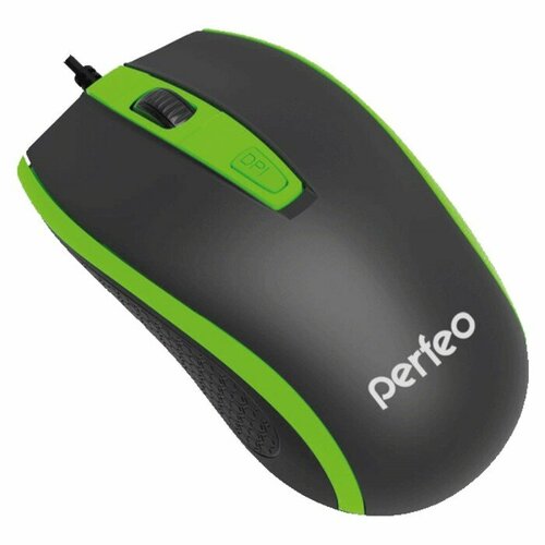 Мышь Perfeo PROFIL, проводная, оптическая, 1600 dpi, USB, зелёная (комплект из 4 шт)
