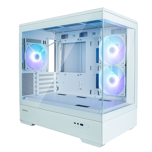 Корпус ZALMAN P30 White, MATX, WHITE, WINDOW, 2x3.5", 3x2.5", 1xTYPE-C, 1xUSB3.0, SIDE 2x120mm ARGB, REAR 1x120mm ARGB (P30 White)