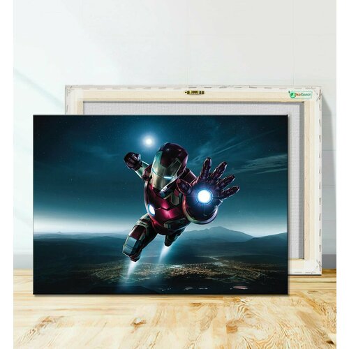 Картина на холсте для интерьера Железный человек, Марвел Marvel, Тони Старк 40х60