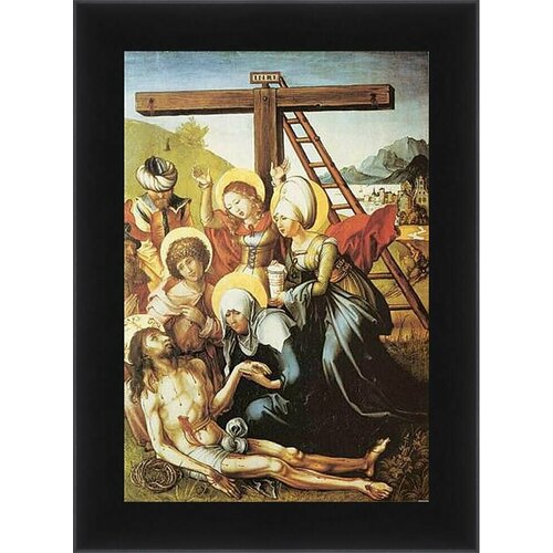 Плакат, постер на бумаге Die sieben Schmerzen Maria, Mitteltafel (die Beweinung Christi). Альбрехт Дюрер. Размер 60 на 84 см