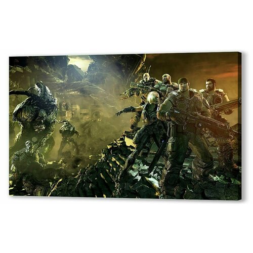 Плакат, постер на холсте Gears Of War. Размер 30 х 42 см