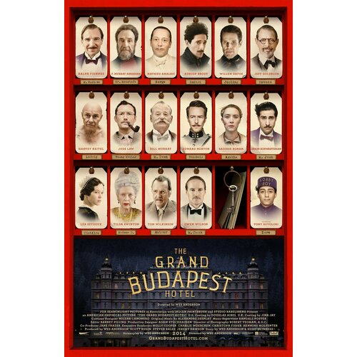 Плакат, постер на холсте Отель Гранд Будапешт (The Grand Budapest Hotel, 2014г). Размер 30 на 42 см