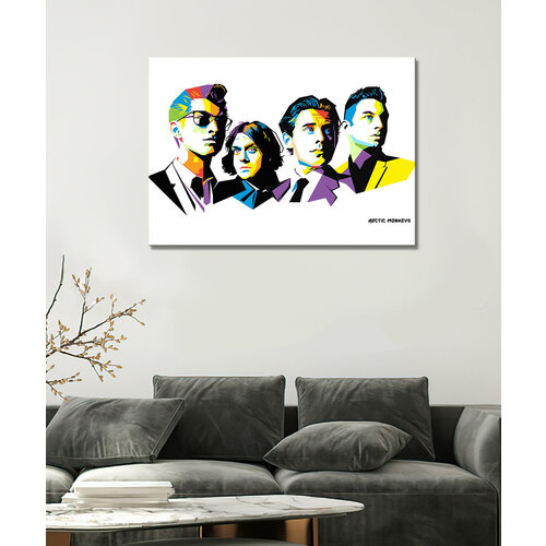 Картина/Картина на холсте для интерьера/Картина на стену/Картина для кухни/ - Arctic Monkeys полигоны цветные 20х30