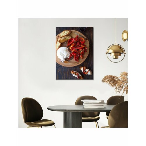 Картина на холсте с подрамником Мягкий сыр и вяленые томаты 60х80