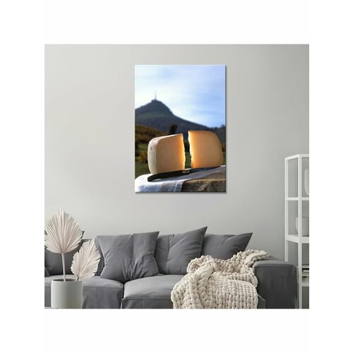 Картина на холсте с подрамником Сыр на фоне гор 40х60