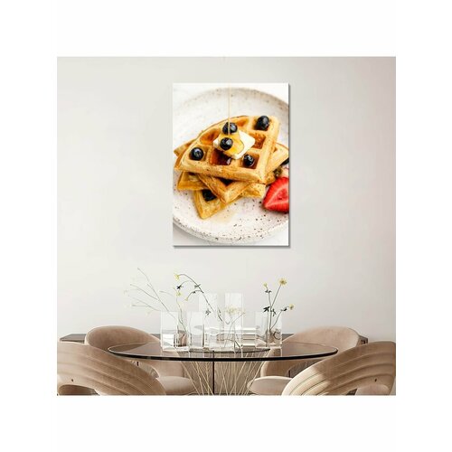 Картина на холсте с подрамником Вафли десерт 2 60х80