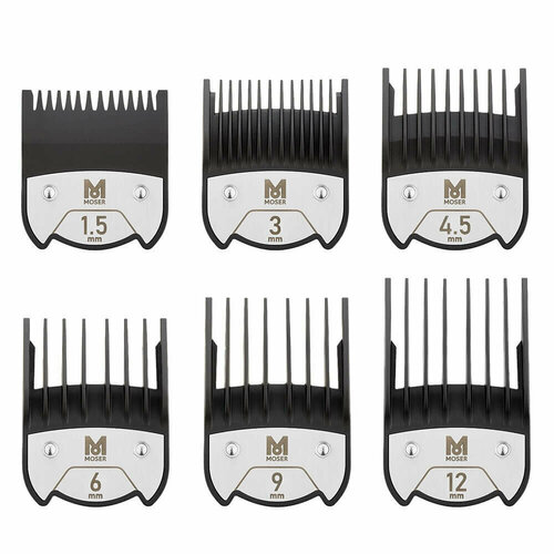 Набор магнитных насадок Moser Magnetic Premium с подставкой для ножей 5-в-1 6 шт. 1801-7000