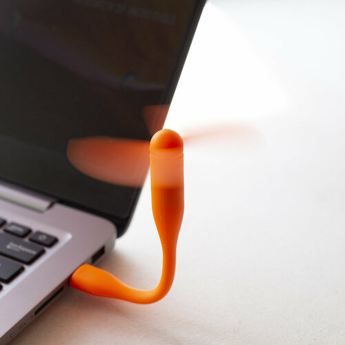 USB вентилятор / гибкий портативный мини вентилятор usb / вентилятор для телефона, ноутбука, powerbank /оранжевый