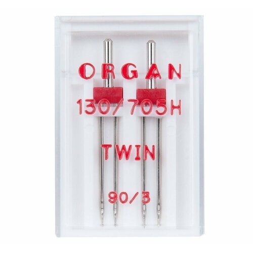Иглы Organ двойные стандарт №90/3, 2 шт.
