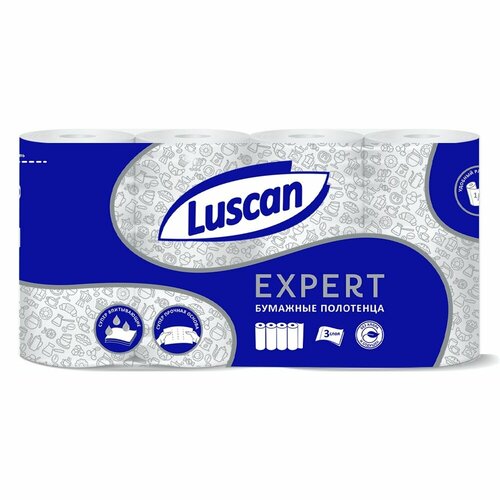 Полотенца бумажные Luscan Expert, 3 слоя, с тиснением и перфорацией 4, шт (5079843)