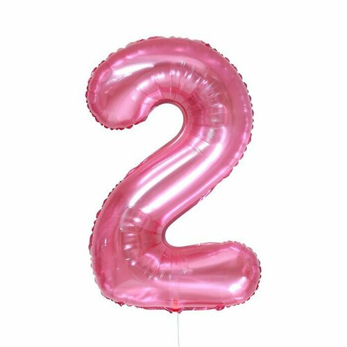 Шар фольгированный 32" «Цифра 2», цвет прозрачно-розовый (комплект из 23 шт)