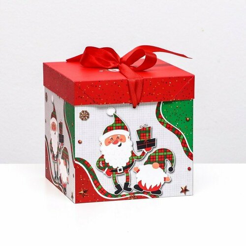 Коробка Самосборная "Дед мороз и гном" 15 х 15 х 15 см (комплект из 24 шт)
