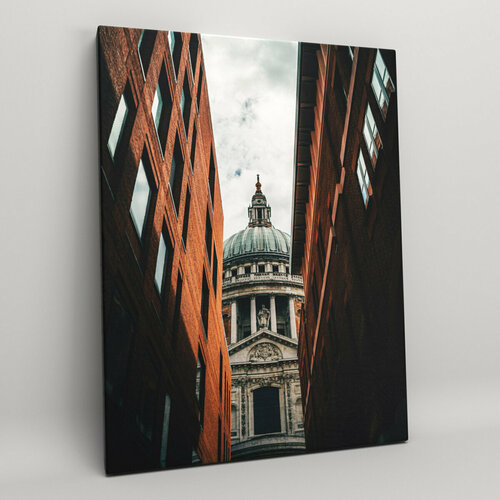 Картина на холсте (интерьерный постер) "Кафедральный Собор Лондон" архитектура, с деревянным подрамником, размер 45x60 см