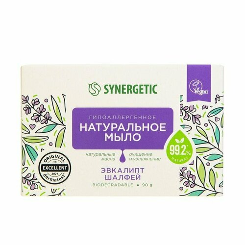 Натуральное туалетное мыло Synergetic "Эвкалипт и шалфей", 90 г (комплект из 11 шт)